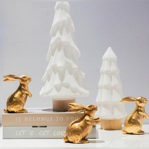 Accents | Nwt Resin Vintage Gold Bunny Decor Rabbit Figurines Small ...